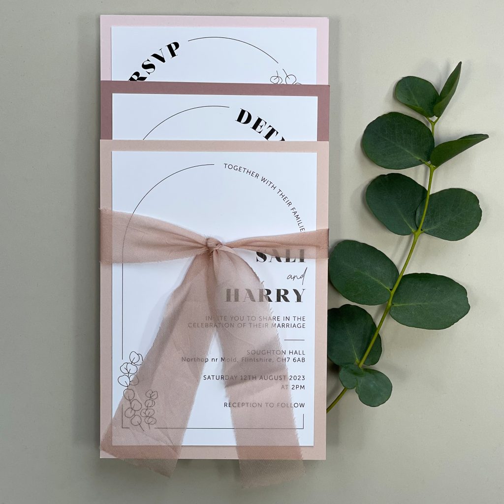 Curves Wedding Invitation – LillyBear Wedding Stationery in North Wales