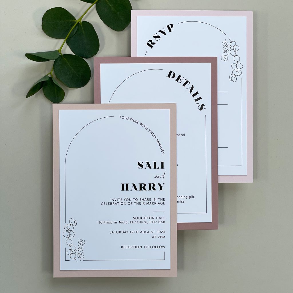 Curves Wedding Invitation – LillyBear Wedding Stationery in North Wales