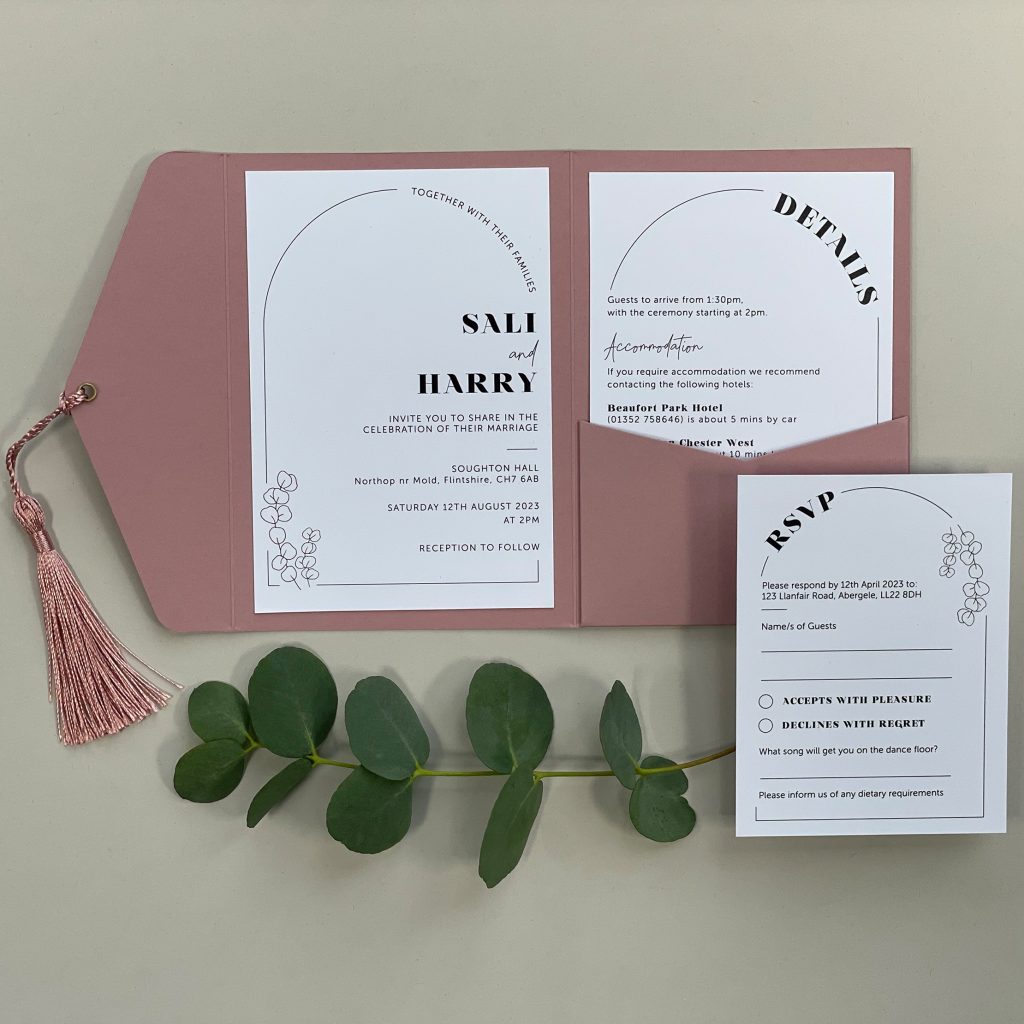 Curves Wedding Invitation – LillyBear Wedding Stationery in North Wales