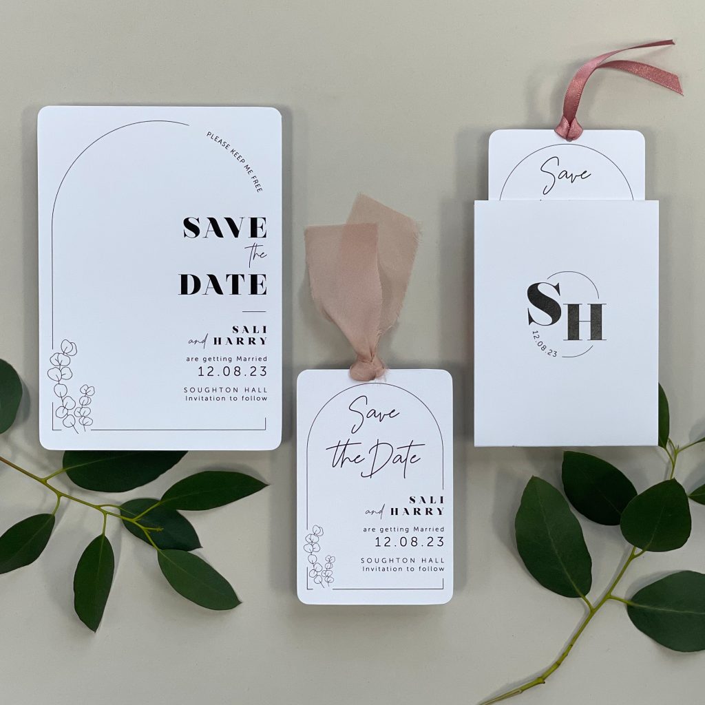 Curves Wedding Invitation - LillyBear Wedding Stationery in North Wales